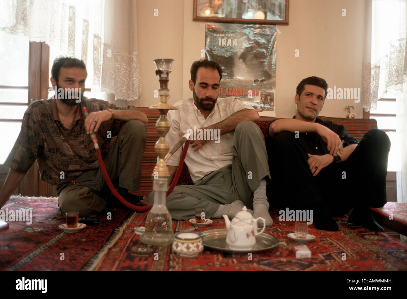 iranian men in the tea-house, Iran, Teheran Stock Photo - Alamy