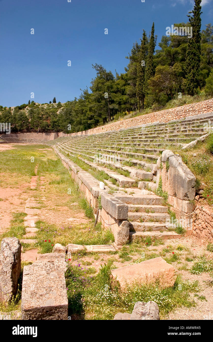 ancient stadium Delphi Greece Stock Photo - Alamy