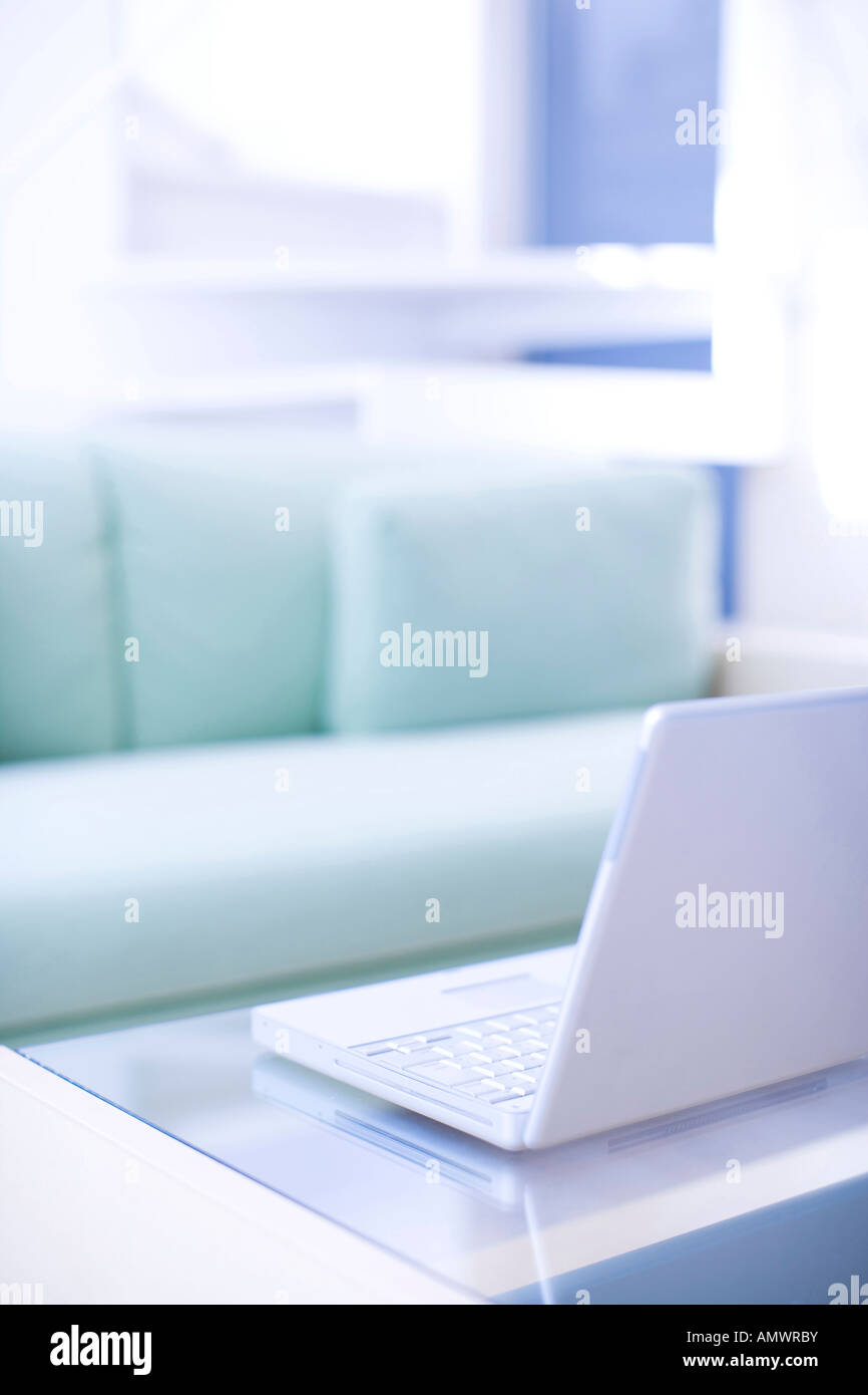 Laptop PC and sofa Stock Photo - Alamy