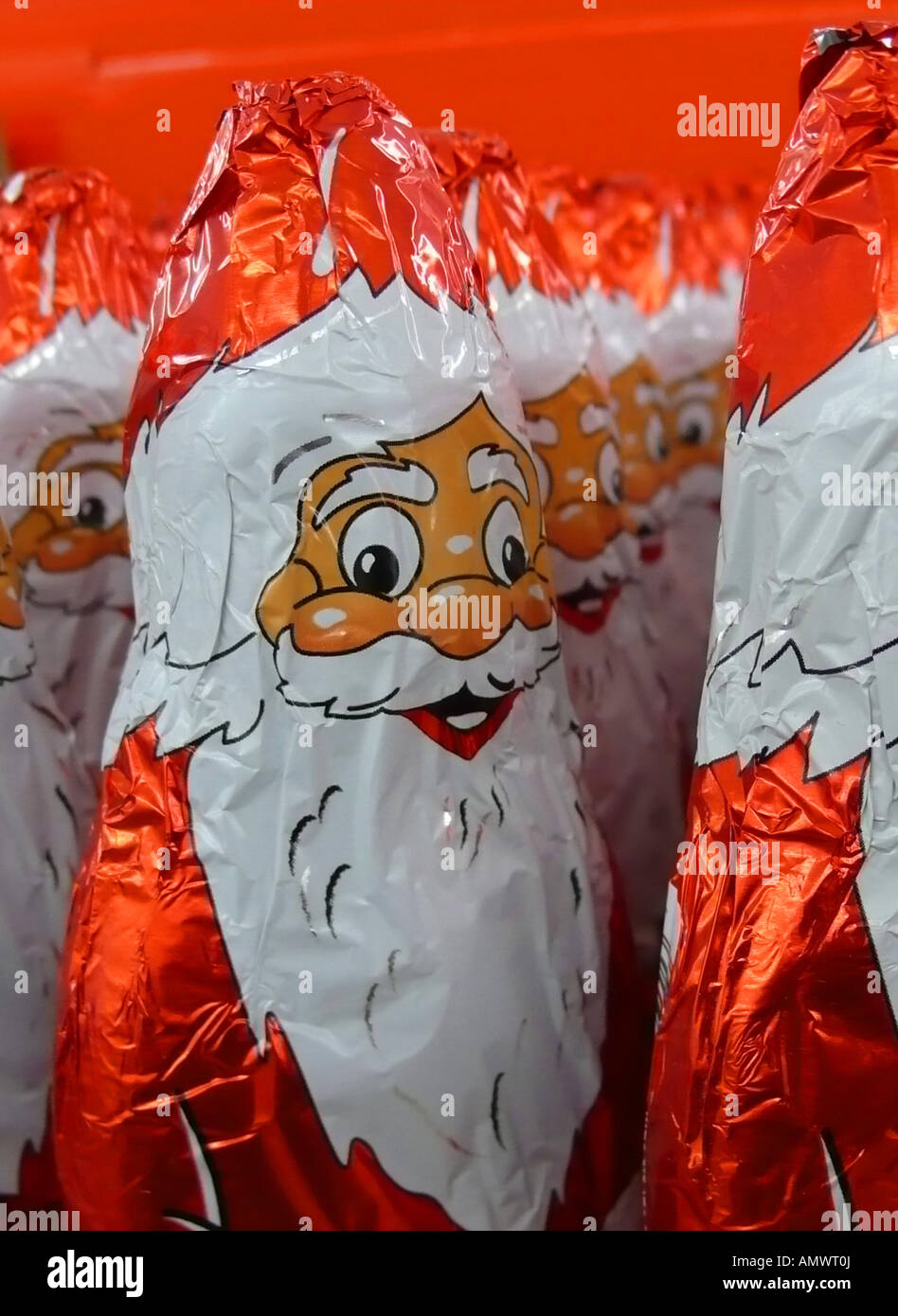 chocolate Santa Clauses in the pre-Christmas period Stock Photo - Alamy