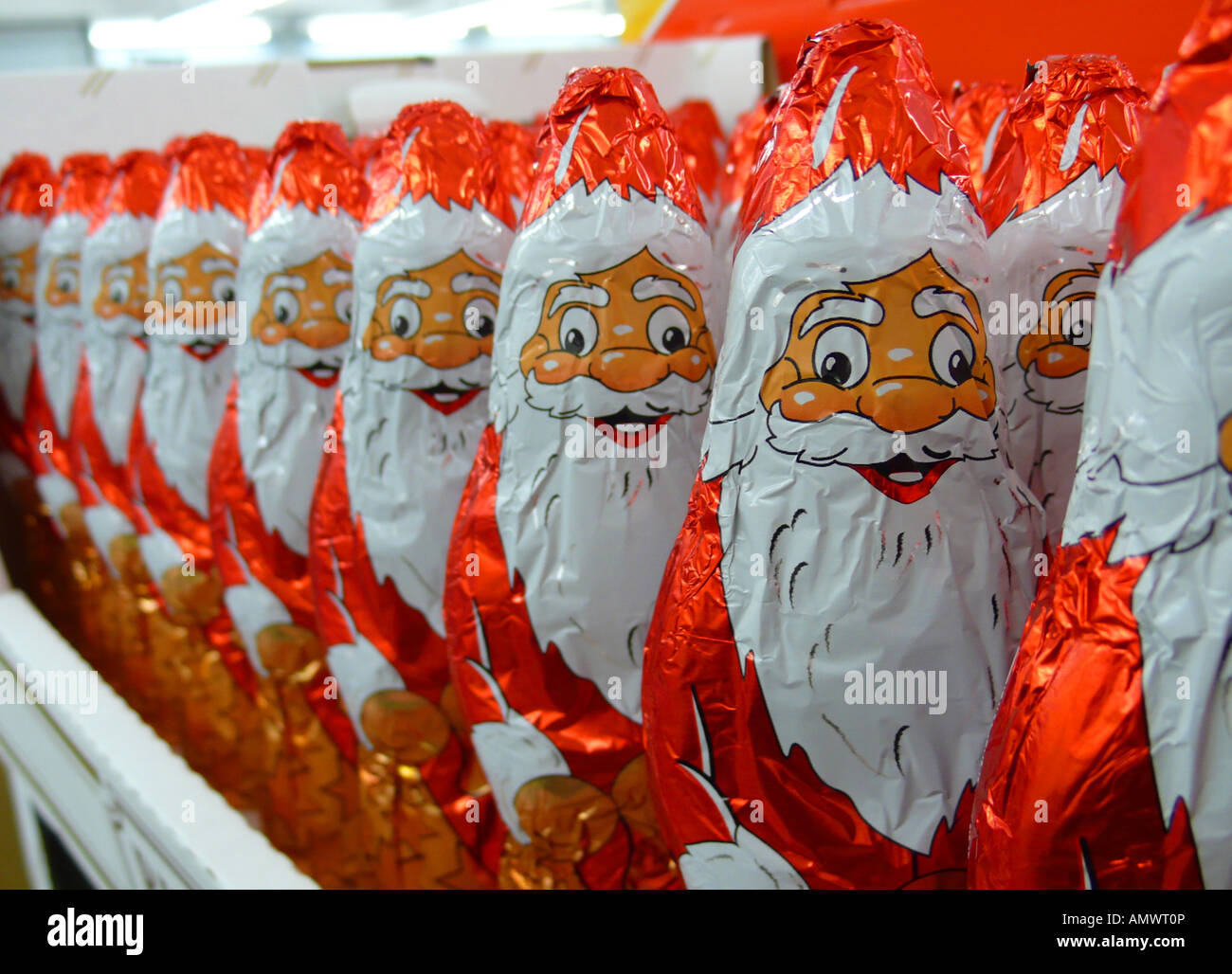 chocolate Santa Clauses in the pre-Christmas period Stock Photo - Alamy