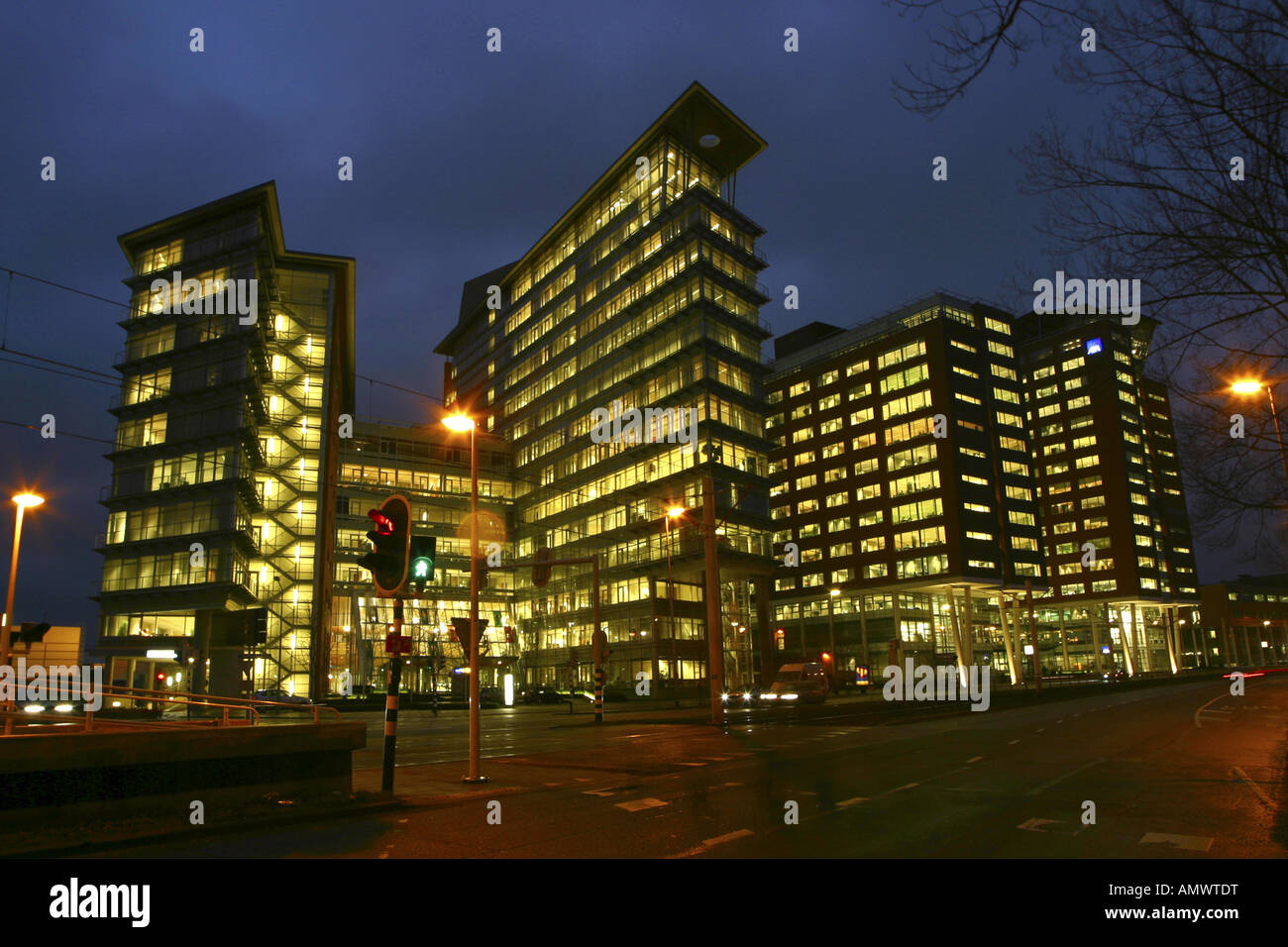 high-rise buildings in the financial district, Netherlands, Utrecht ...