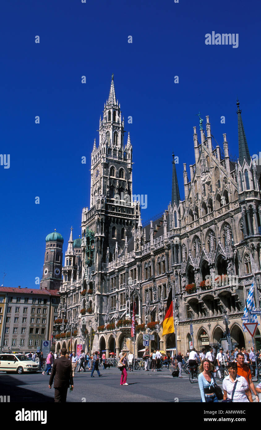 Germany Bavaria Munich City Hall at Marienplatz Stock Photo - Alamy