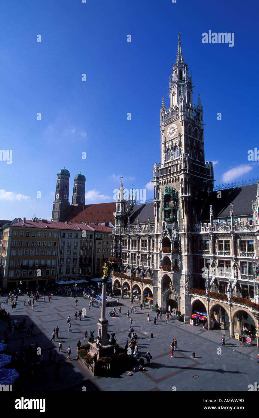 Germany Bavaria Munich City Hall at Marienplatz Stock Photo - Alamy