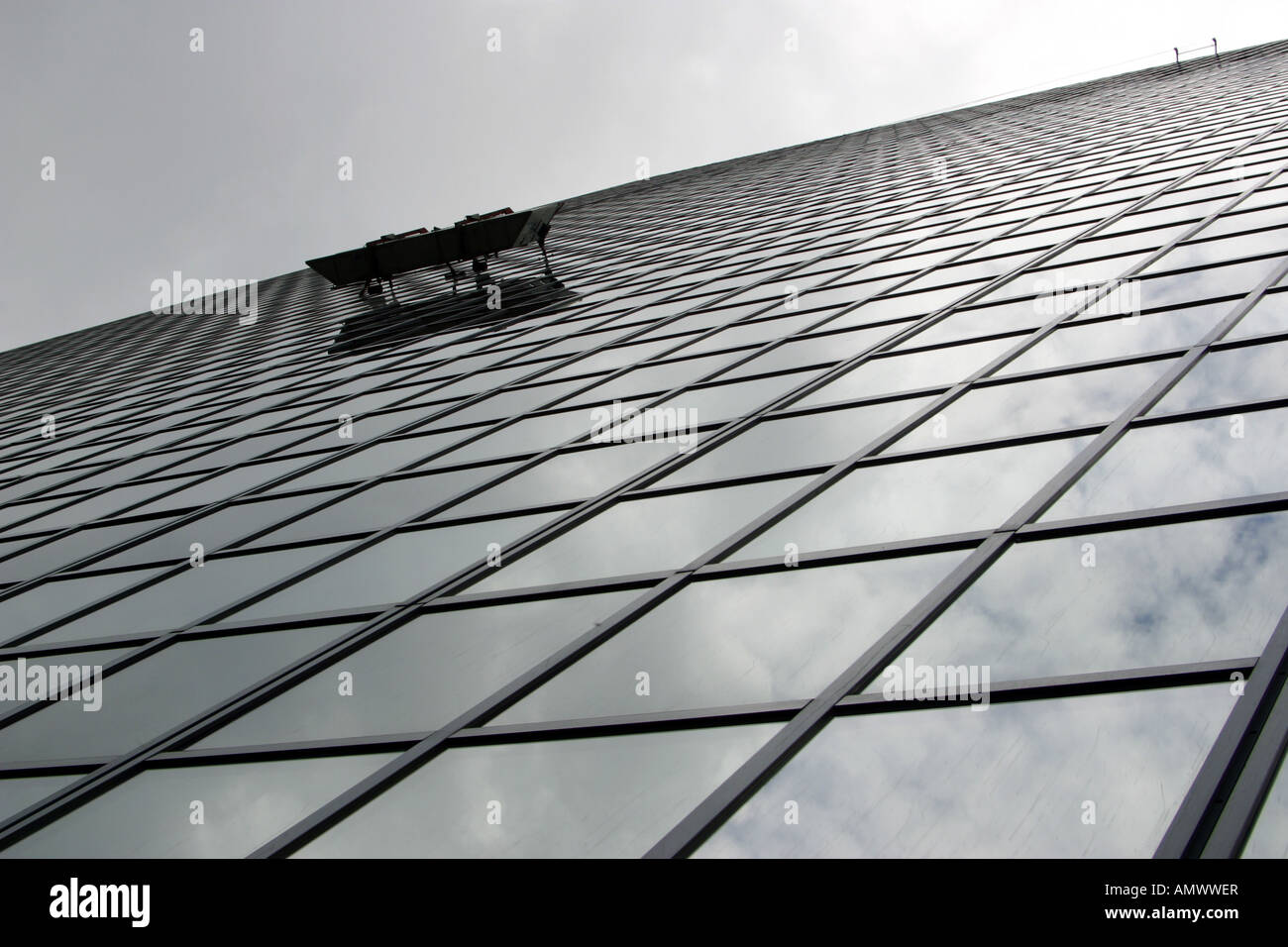 window cleaner on gass cladding, Belgium, Bruessel Stock Photo - Alamy