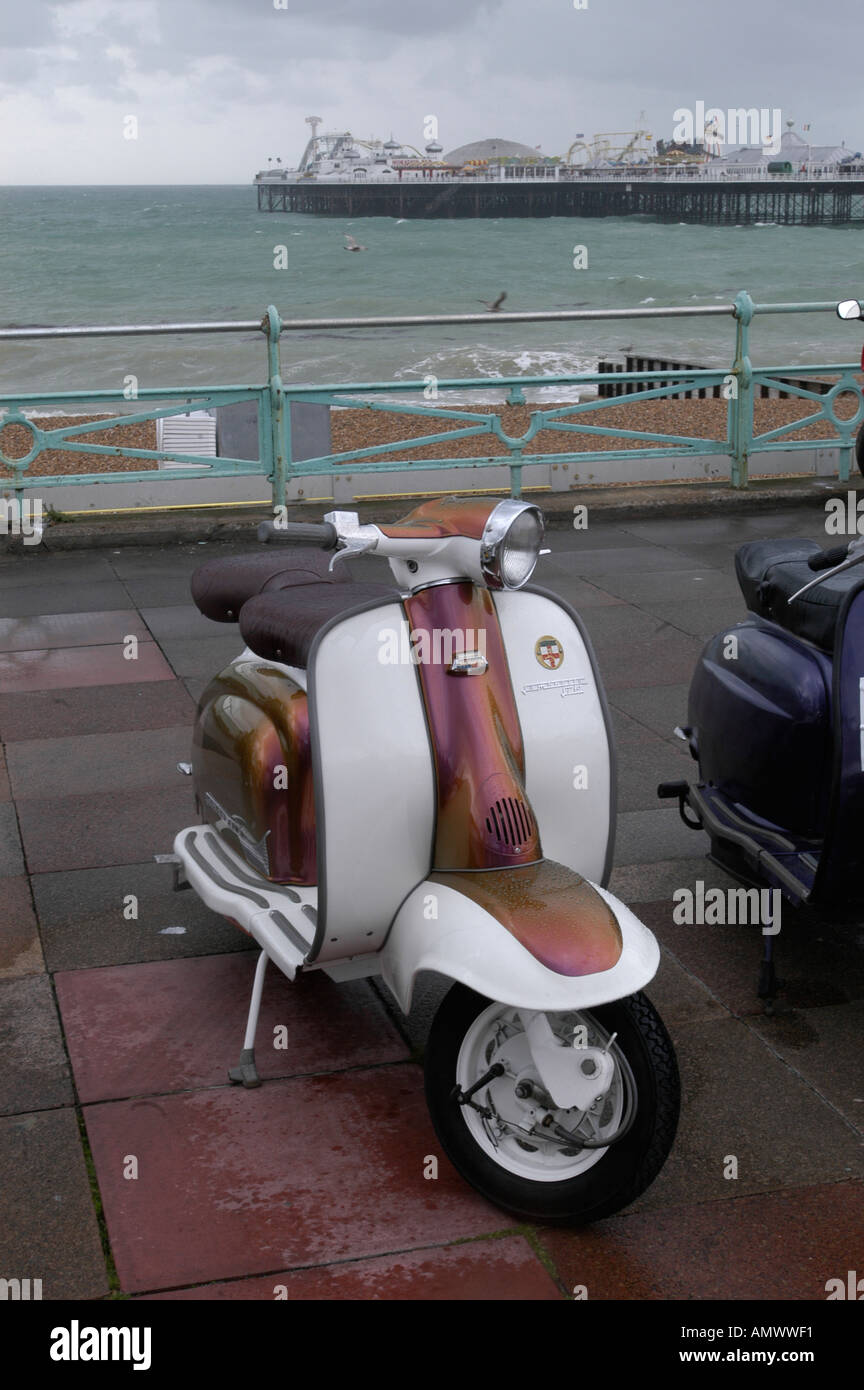 Lambretta Li Series 2 motor scooter on Brighton Seafront with the ...