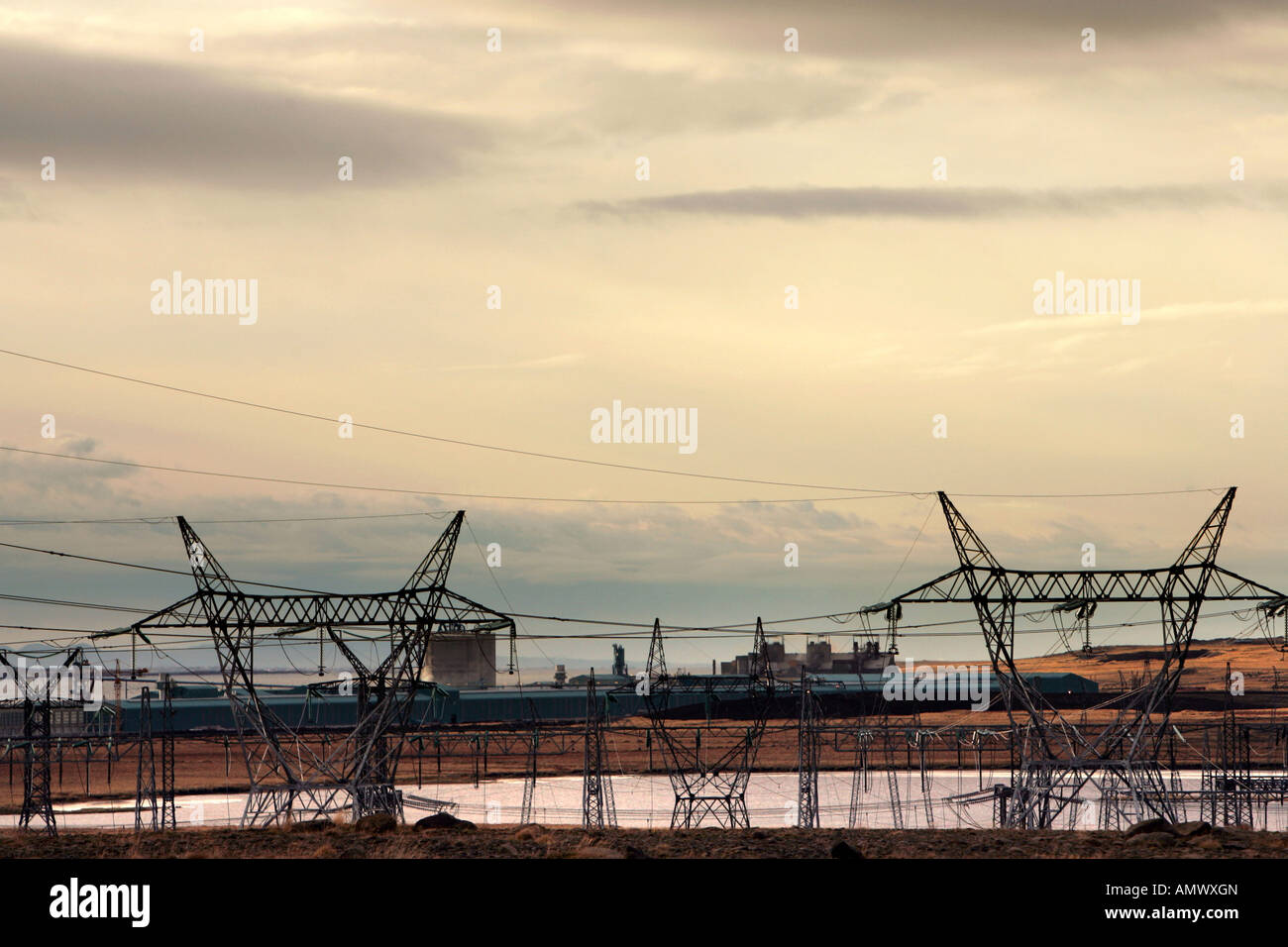 Electrical pylons in Iceland Stock Photo - Alamy