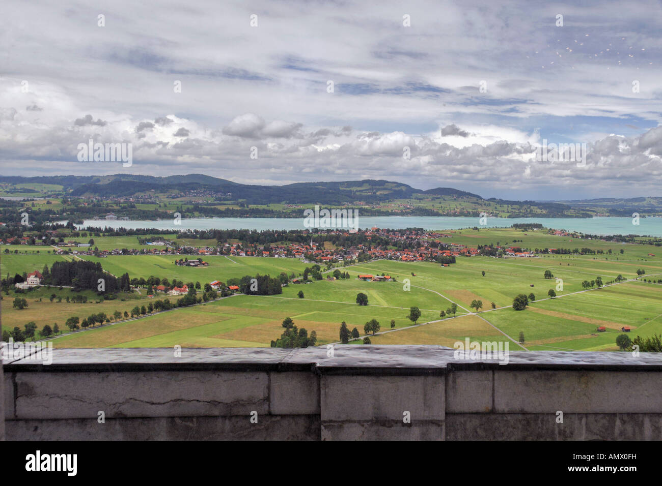 Neuschwanstein Castle, view to Forggensee, Germany, Bavaria, Allgaeu ...