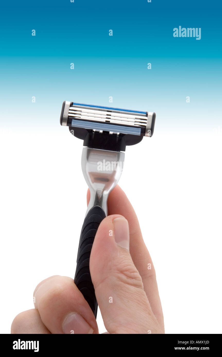hand with a razor Stock Photo - Alamy