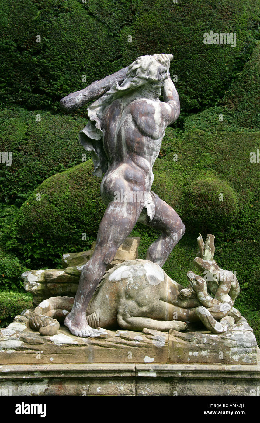 Statue of the Mighty Hero Herakles or Hercules about to Slay the Hydra ...