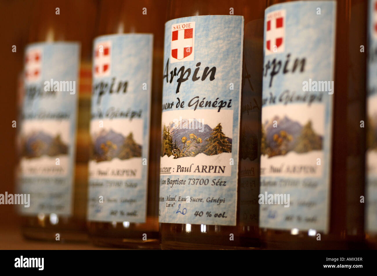 alcool from flowers made in north of Alps mountains, France, Alps Stock ...
