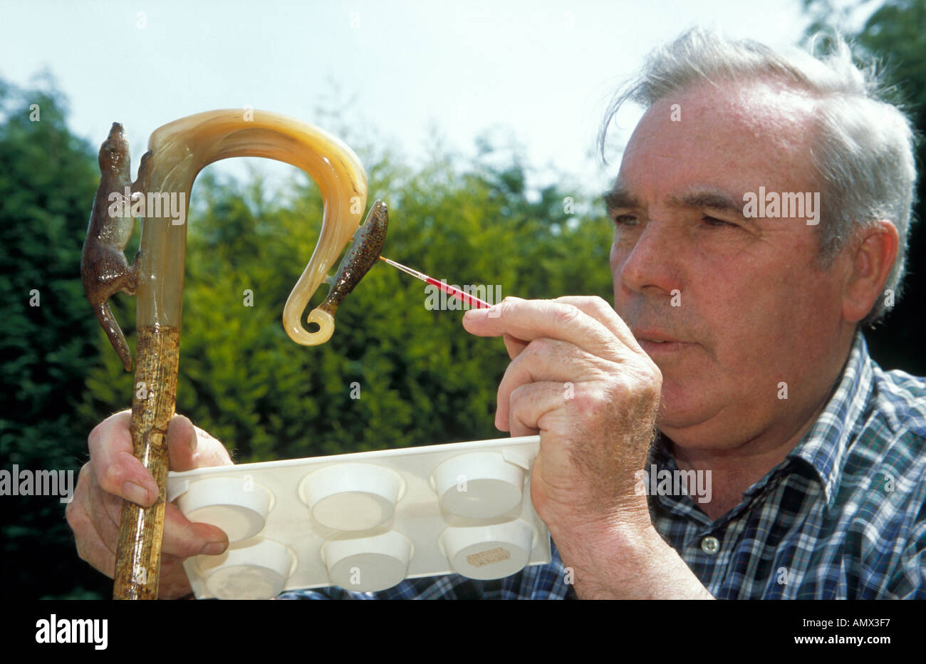 John Hugh Williams making the traditional Shepherds Crook he also makes ...