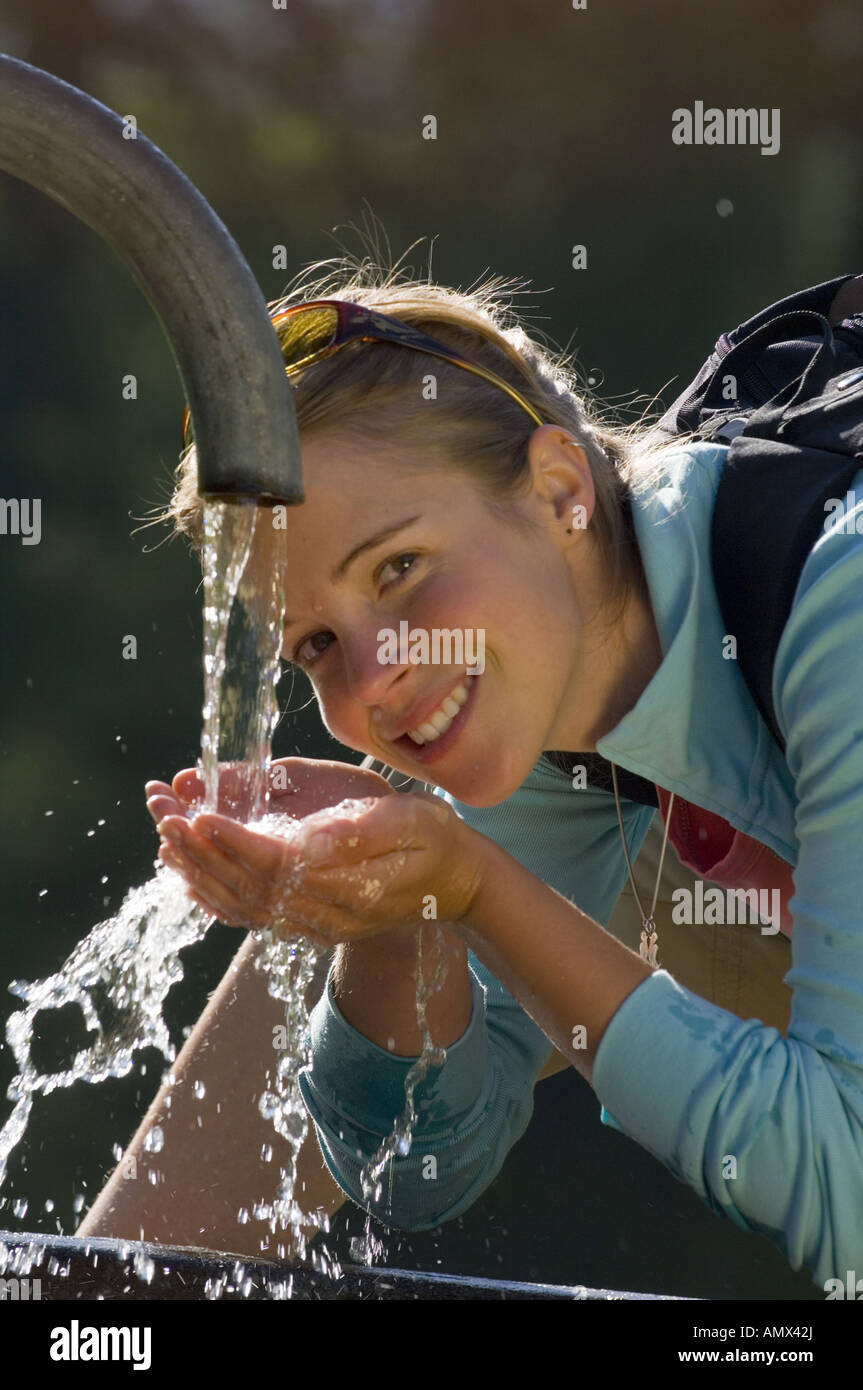 French drinking water hi-res stock photography and images - Alamy