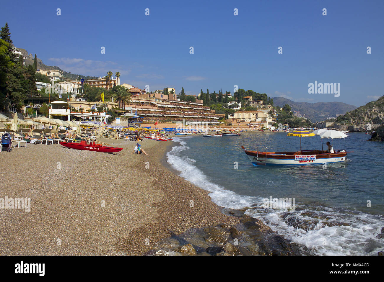 Taormina, Mazzaro Lido Stock Photo - Alamy