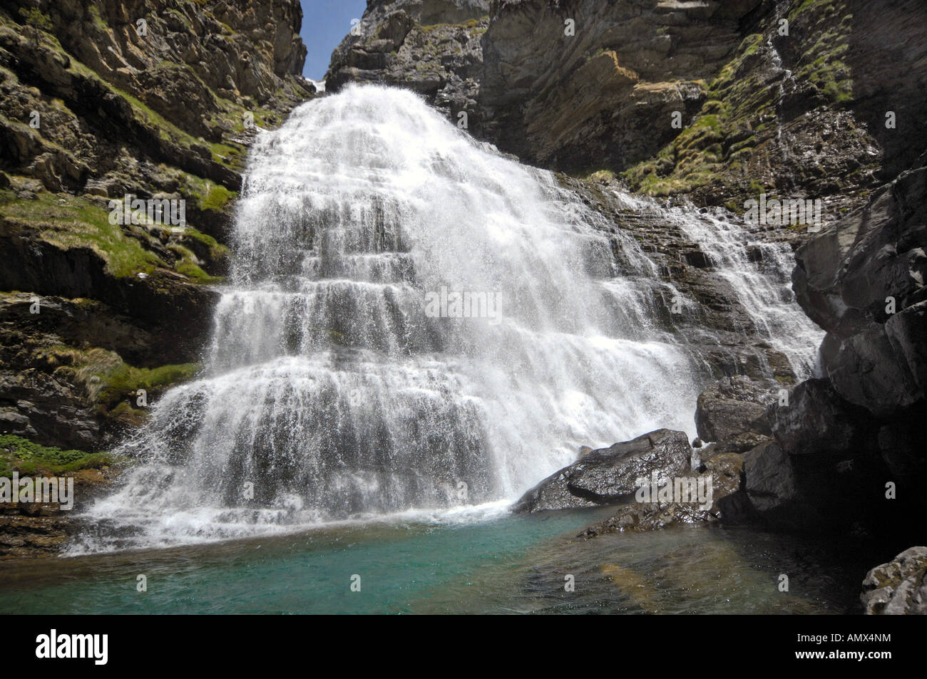 waterfall Cola de Caballo, Ordesa valley, Spain, Pyrenaeen, NP Ordesa ...