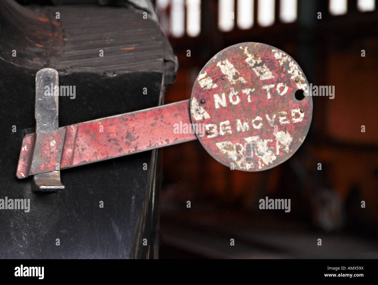"Not to be moved" sign in the engine shed Grosmont railway station ...