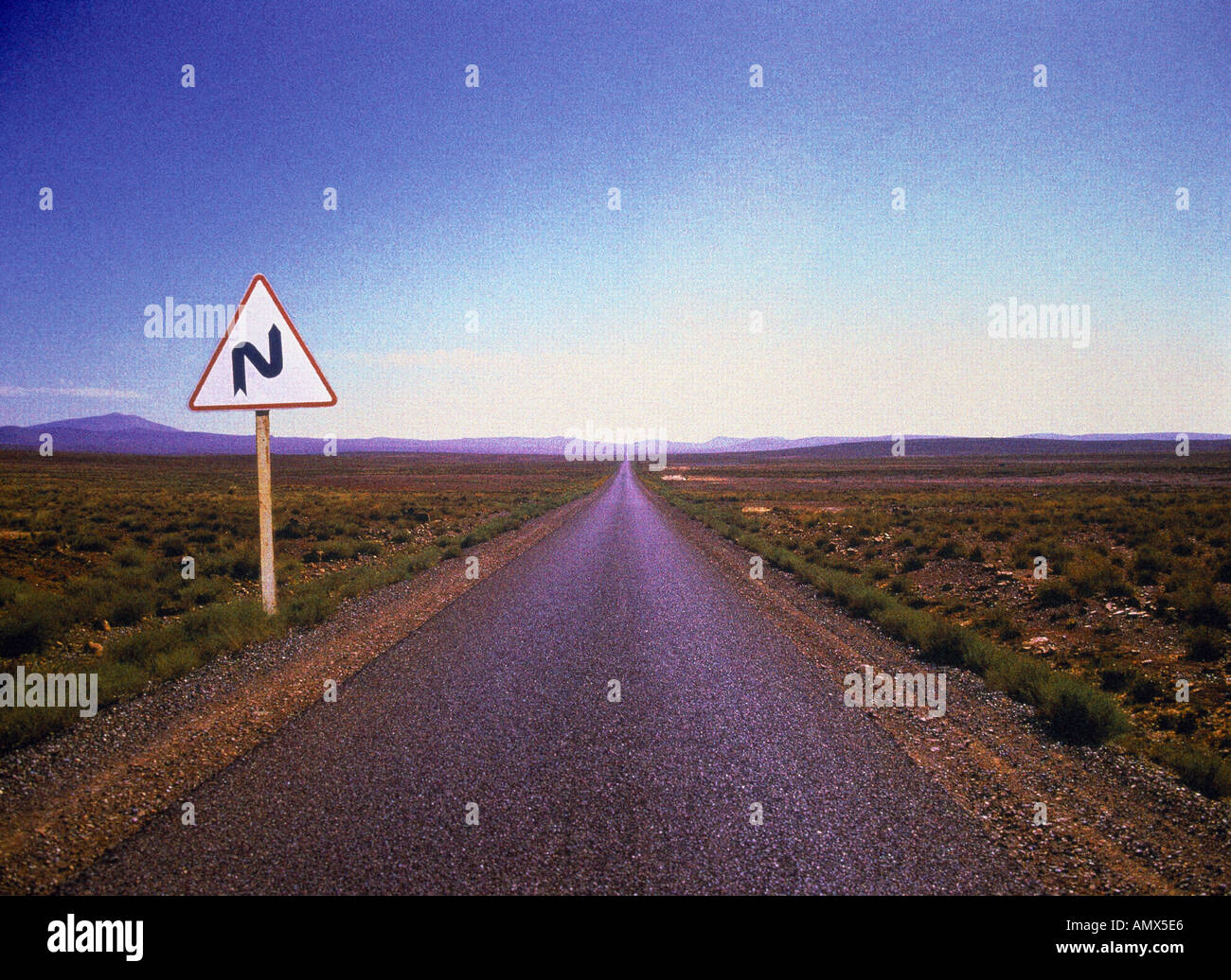 Straight Road, Road Sign Stock Photo - Alamy