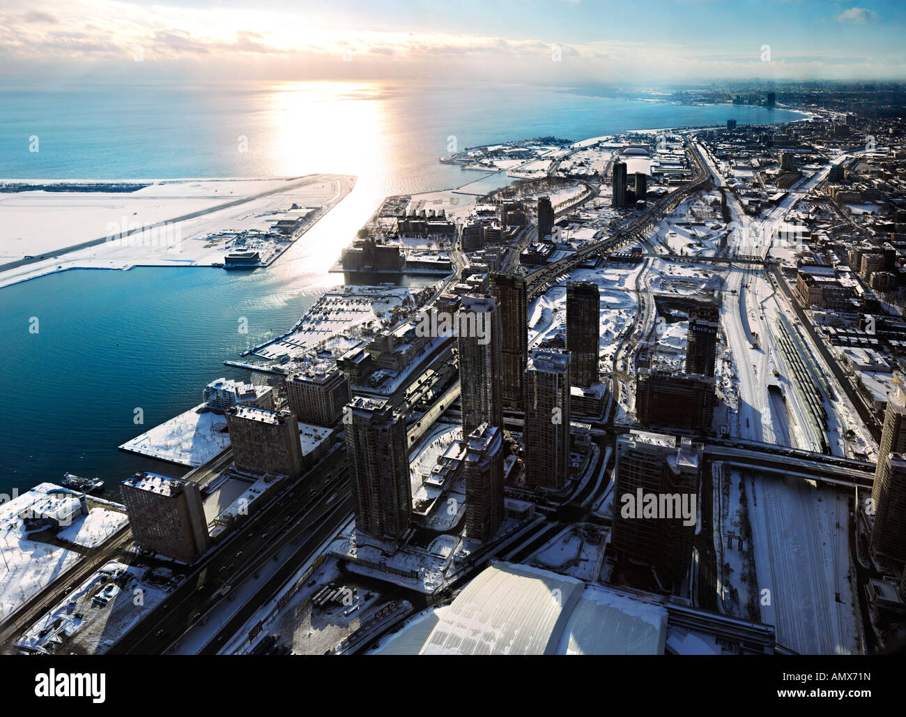 Aerial view from CN Tower on the Western side of Toronto city Stock ...