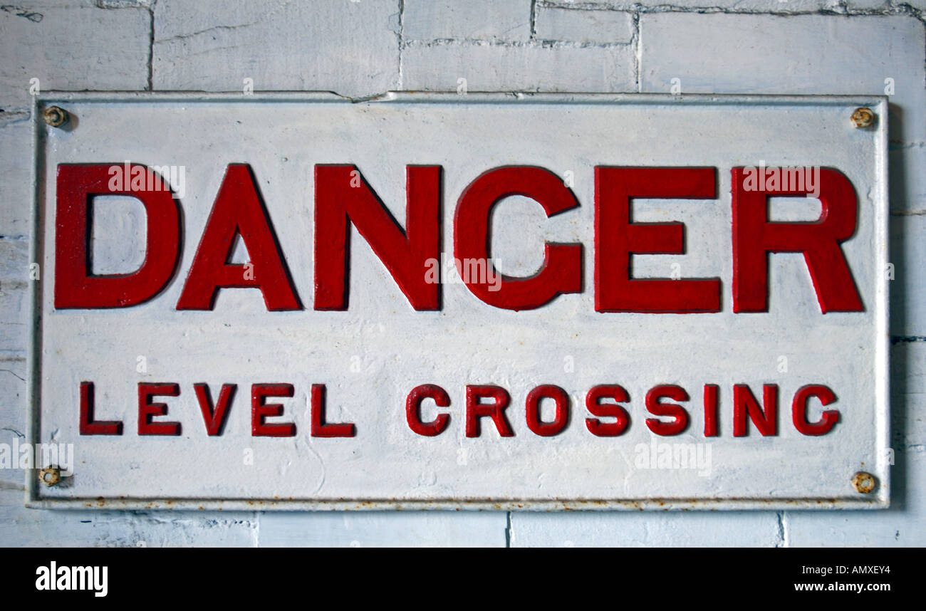 Danger Level Crossing sign Stock Photo - Alamy