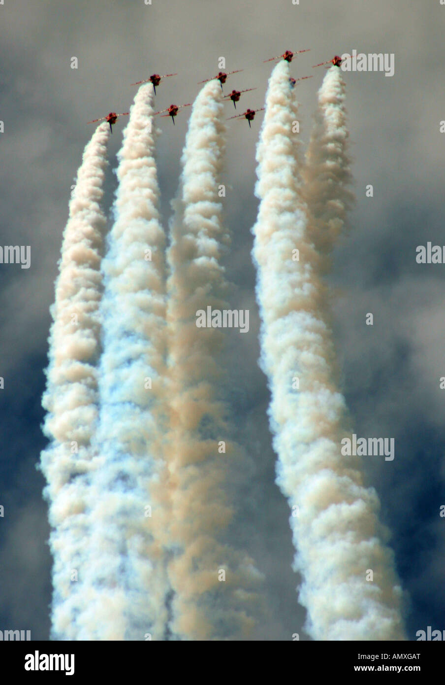 Spitfire with red arrows hi-res stock photography and images - Alamy