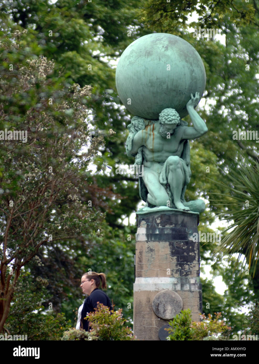 Hercules statue, Atlas, Portmeirion Gwynedd North Wales UK Stock Photo ...