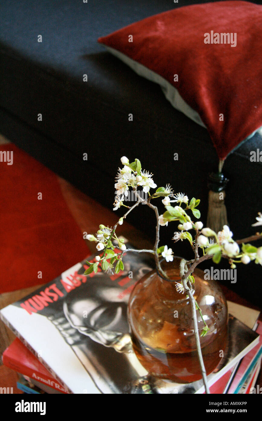 High angle view of flowers in vase Stock Photo - Alamy