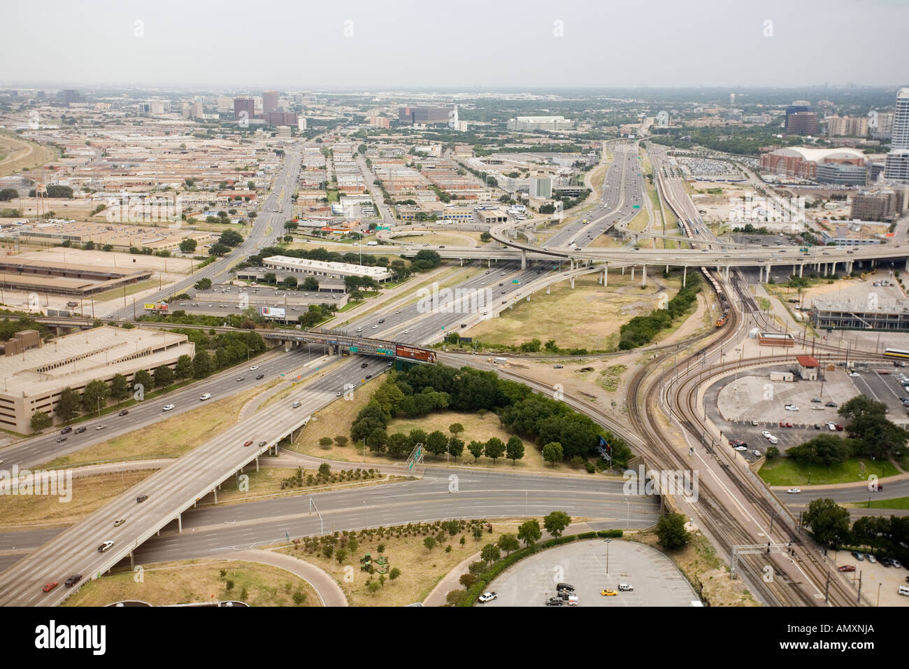 The view of Dallas from Dallas Reunion Tower. Texas U.S.A Stock Photo ...
