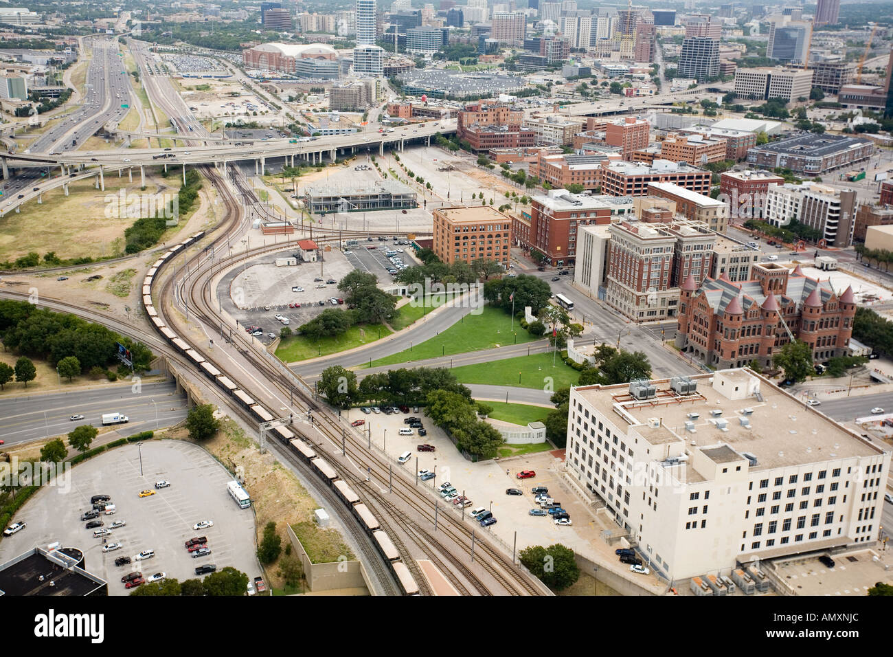 The view of Dallas and the book depository from Dallas Reunion Tower ...