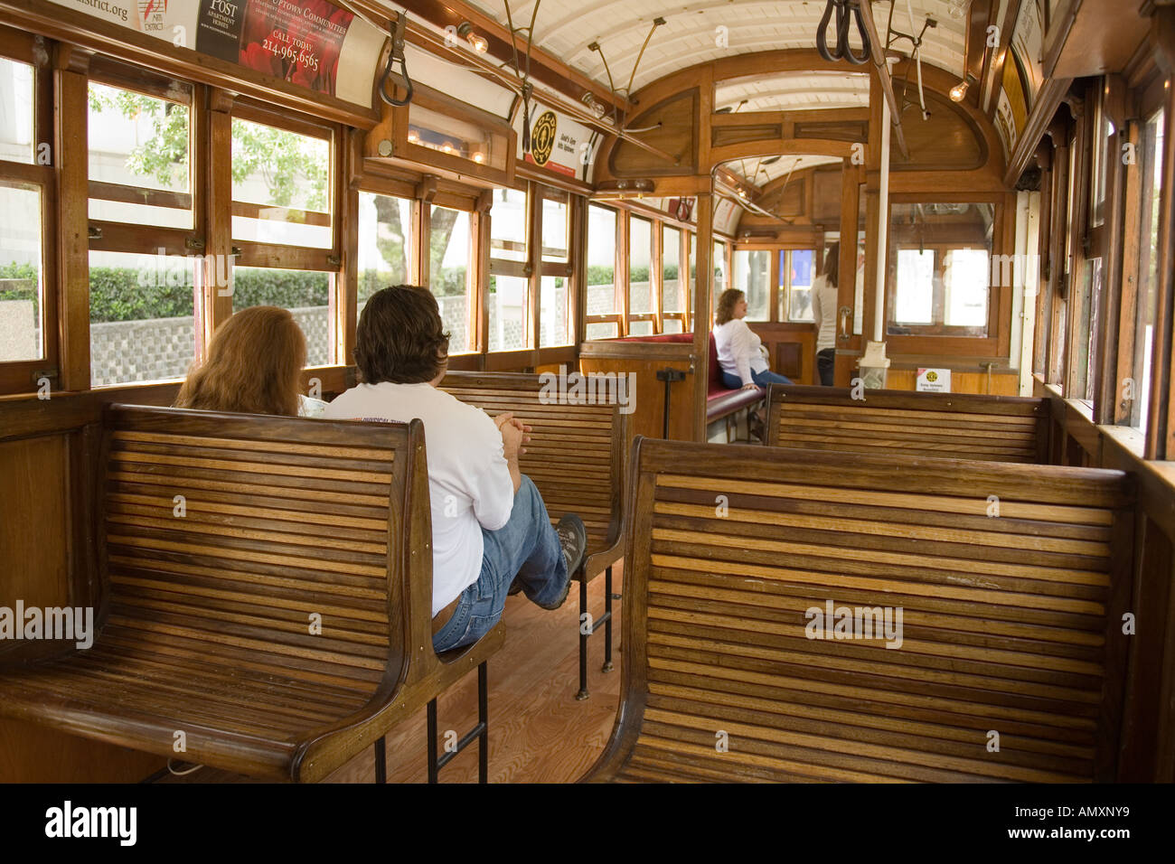 Historic shuttle bus or tram in Dallas Texas Stock Photo - Alamy