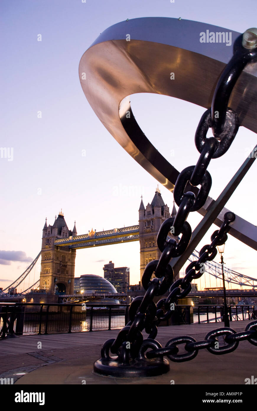 Structure with bridge in background, Tower Bridge, Thames River, London ...