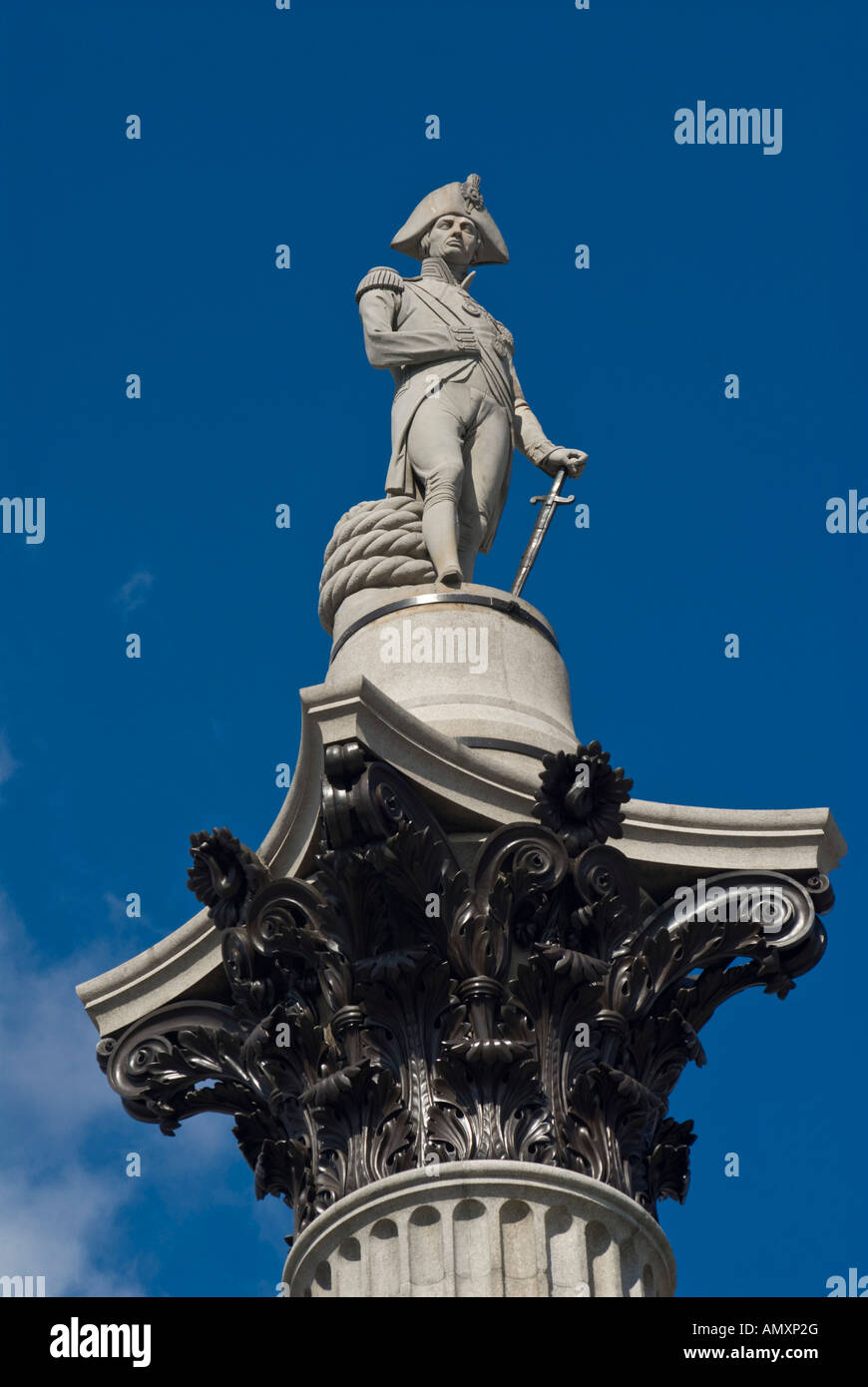 Low angle view of monument, Nelson's Column, Trafalgar Square, City Of ...