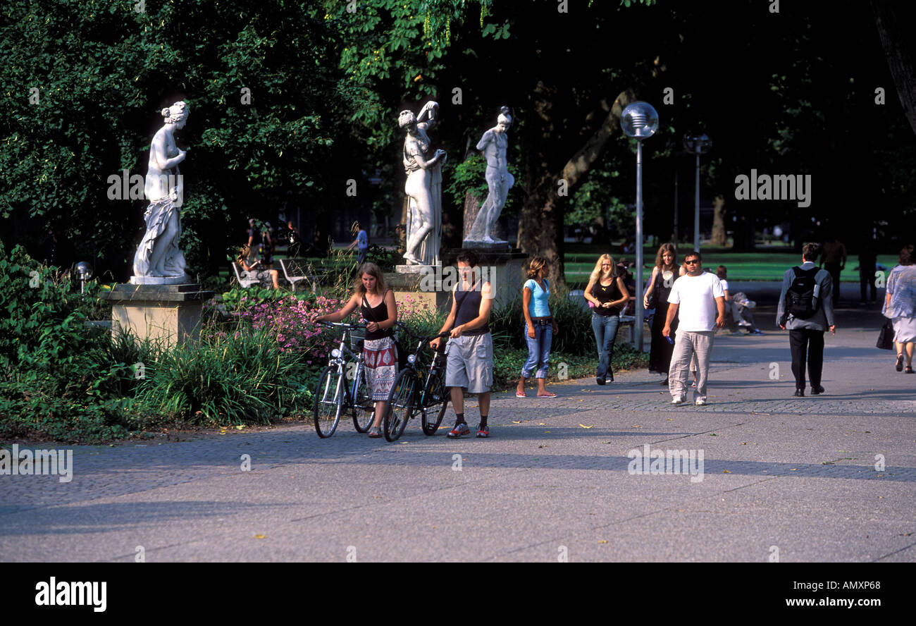 Germany Baden Wurttemberg Stuttgart People walking at Schlossplatz ...