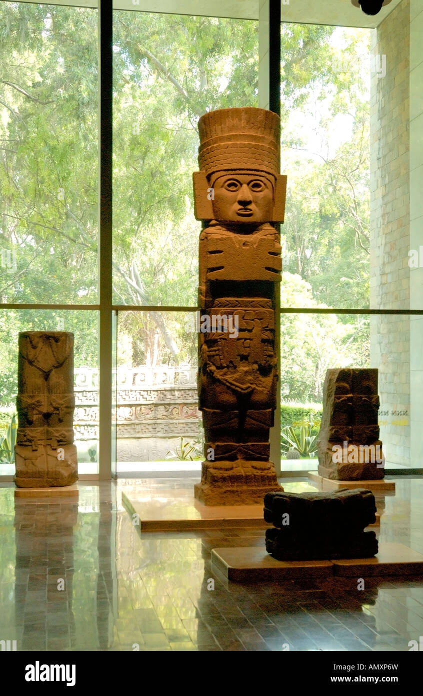 Sculptures inside museum, National Museum Of Anthropology, Mexico City ...