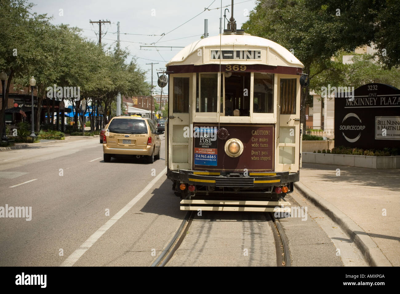 Historic shuttle bus or tram in Dallas Texas Stock Photo - Alamy