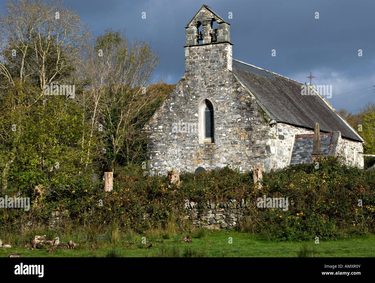St Brothen's Church, Llanfrothen, Gwynedd, Wales, UK. A medieval church ...