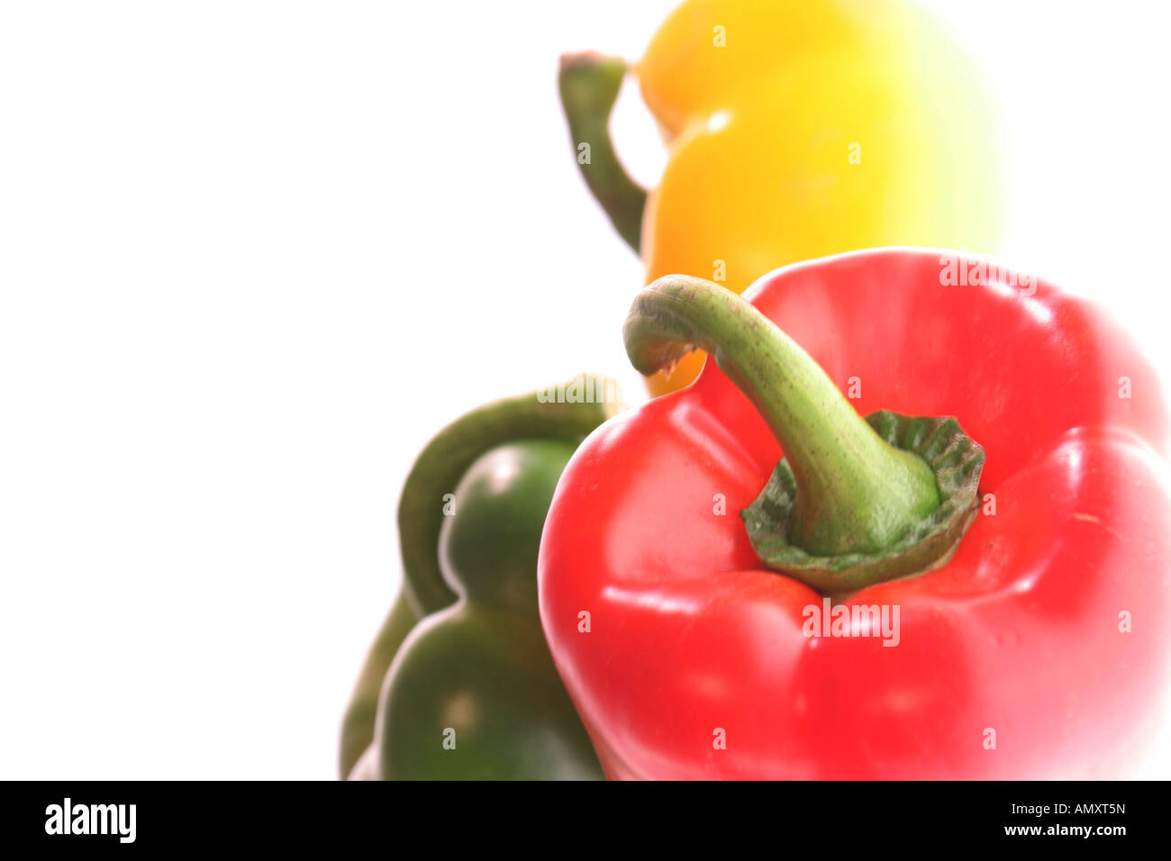 Close-up of red, yellow and green bell peppers Stock Photo - Alamy