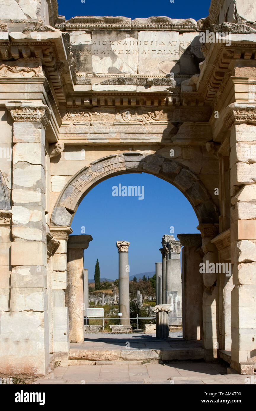 Turkey Ephesus excavation Gate of Mozaeus and Mithridates entrance to ...