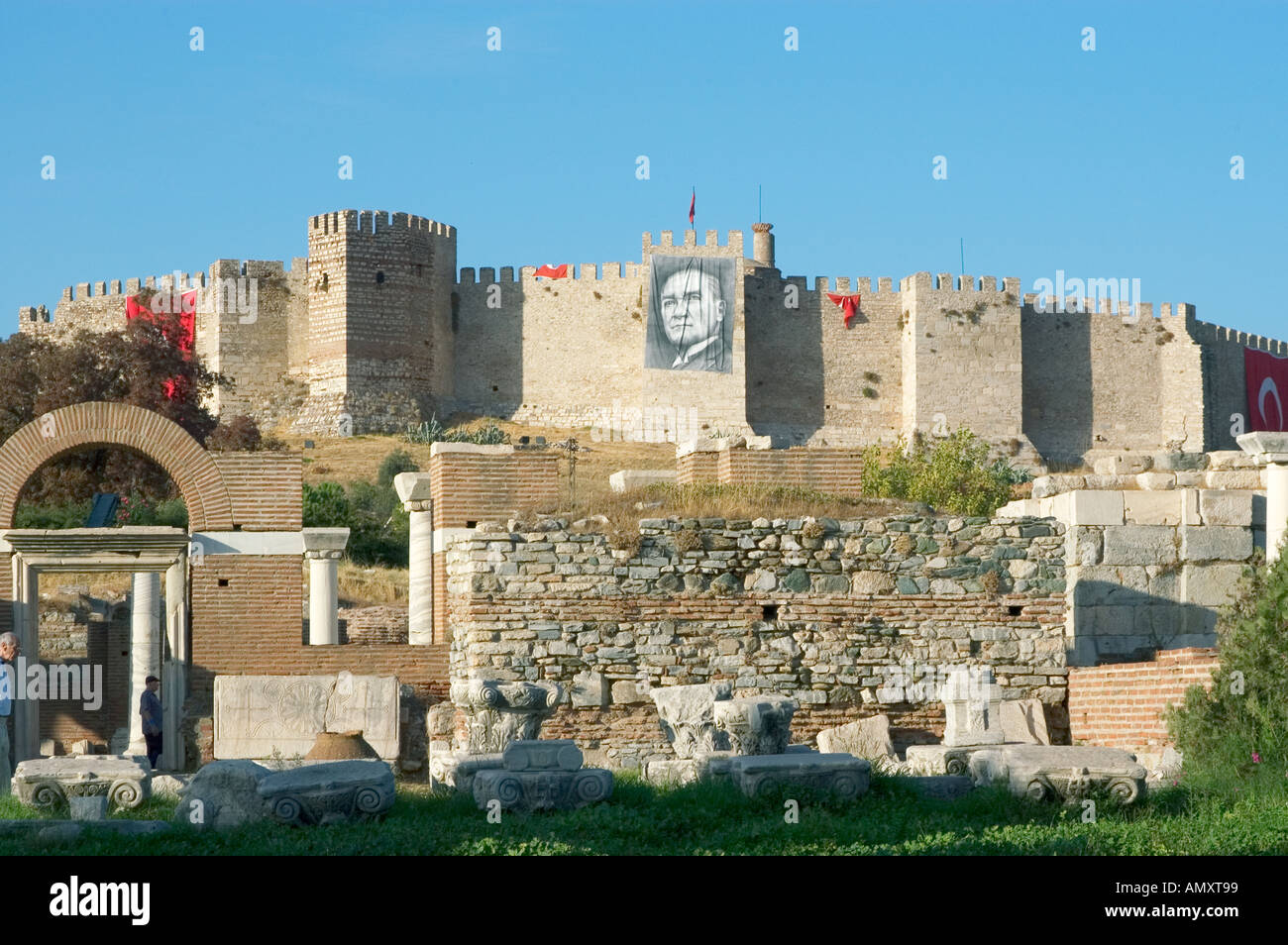 Turkey Selcuk near Ephesus citadel and church of S John Johannes on the ...