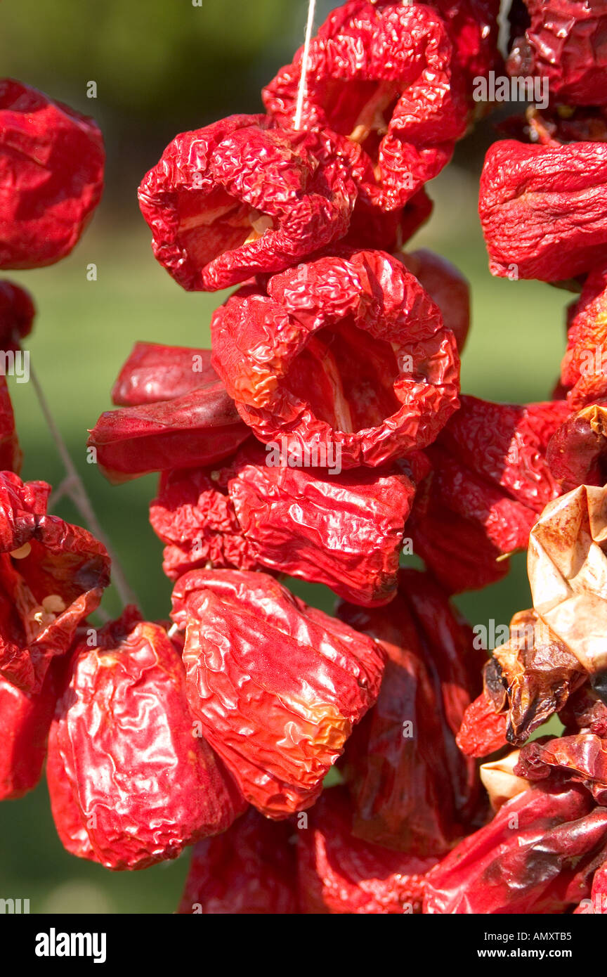 Turkey Aphrodisias in the Meander jalapeno pepper is dried in the sun ...