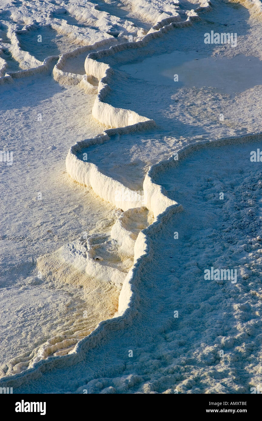 Turkey Pamukkale in the Meander valley sinter terraces consisting of ...