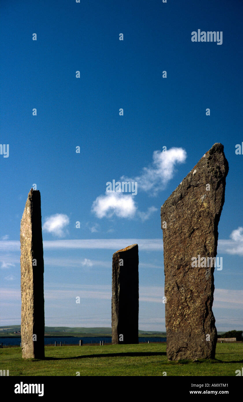 The megalithic archaeological stone circle The Ring of Brodgar mainland ...