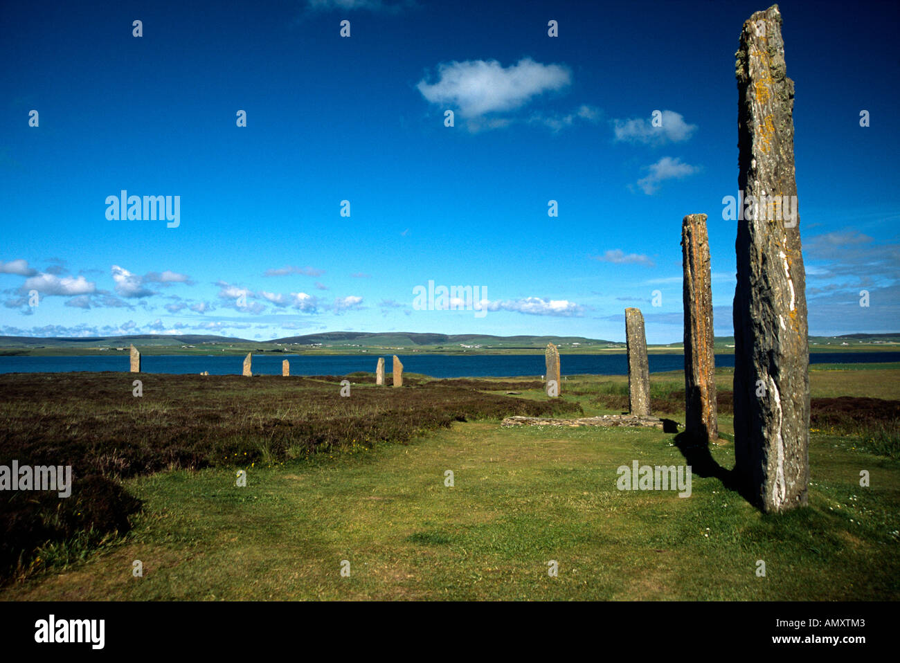 The megalithic archaeological stone circle The Ring of Brodgar mainland ...