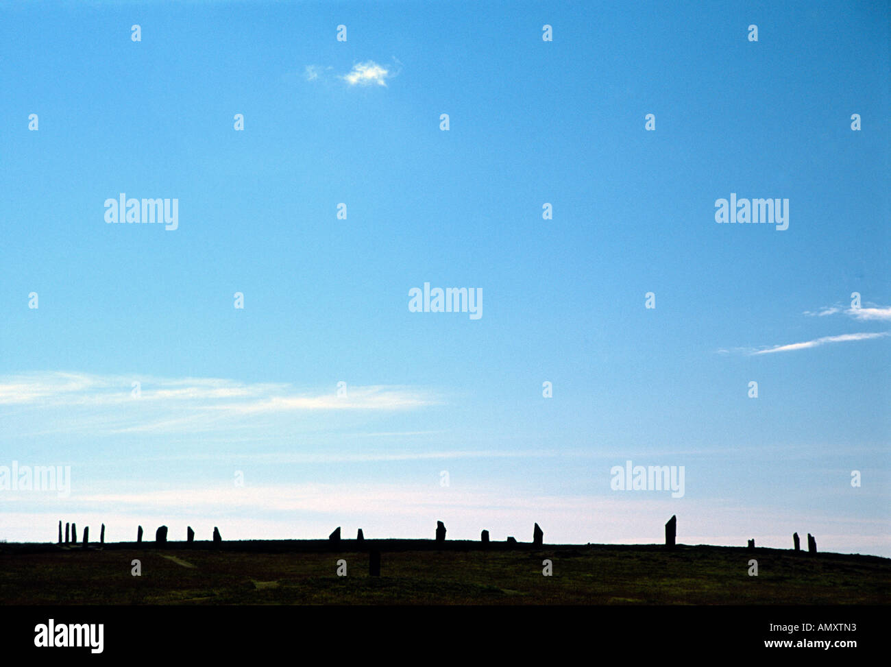 The megalithic archaeological stone circle The Ring of Brodgar mainland ...