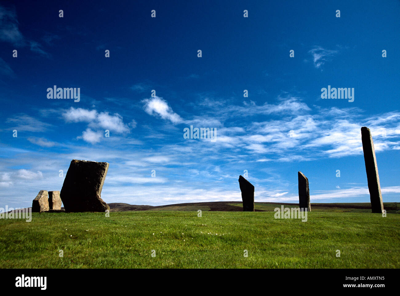 The megalithic archaeological stone circle The Ring of Brodgar mainland ...