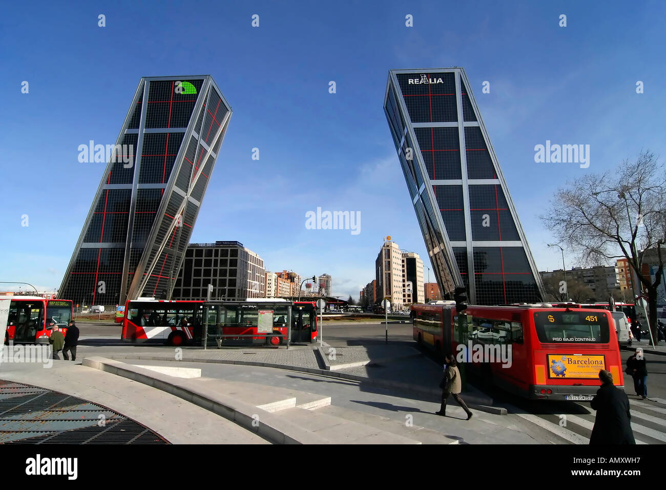 Inclined Towers in Castilla Square Madrid Spain Stock Photo - Alamy