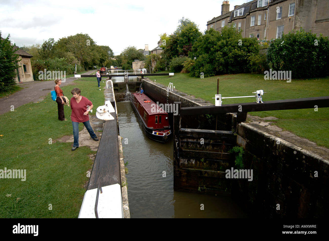 A lock is the natural break in a canal journey and slows everyone down ...