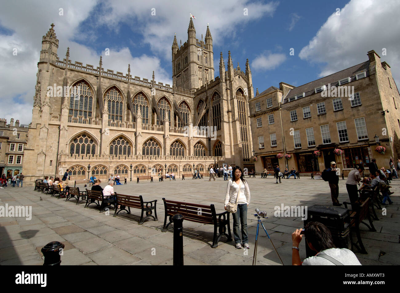 Tourists in Bath the ancient place of bathing in the Roman empire here ...