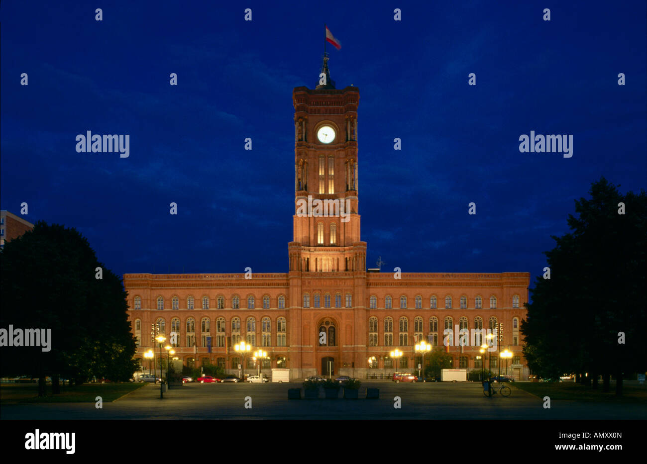 Facade of Town Hall building, Rotes Rathaus, Berlin, Germany Stock ...