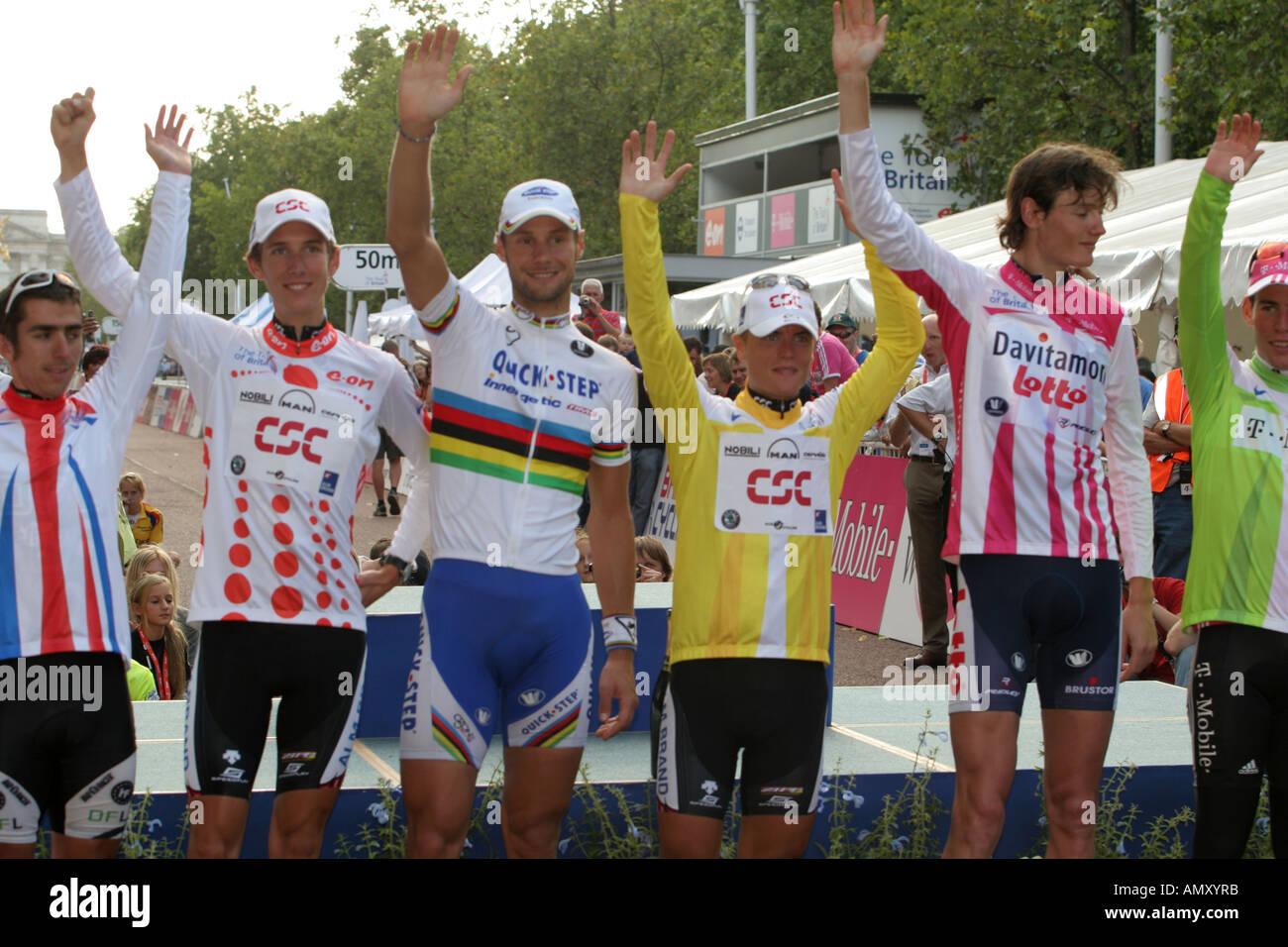 The winners on the podium, Tour of Britain 2006 Stock Photo - Alamy