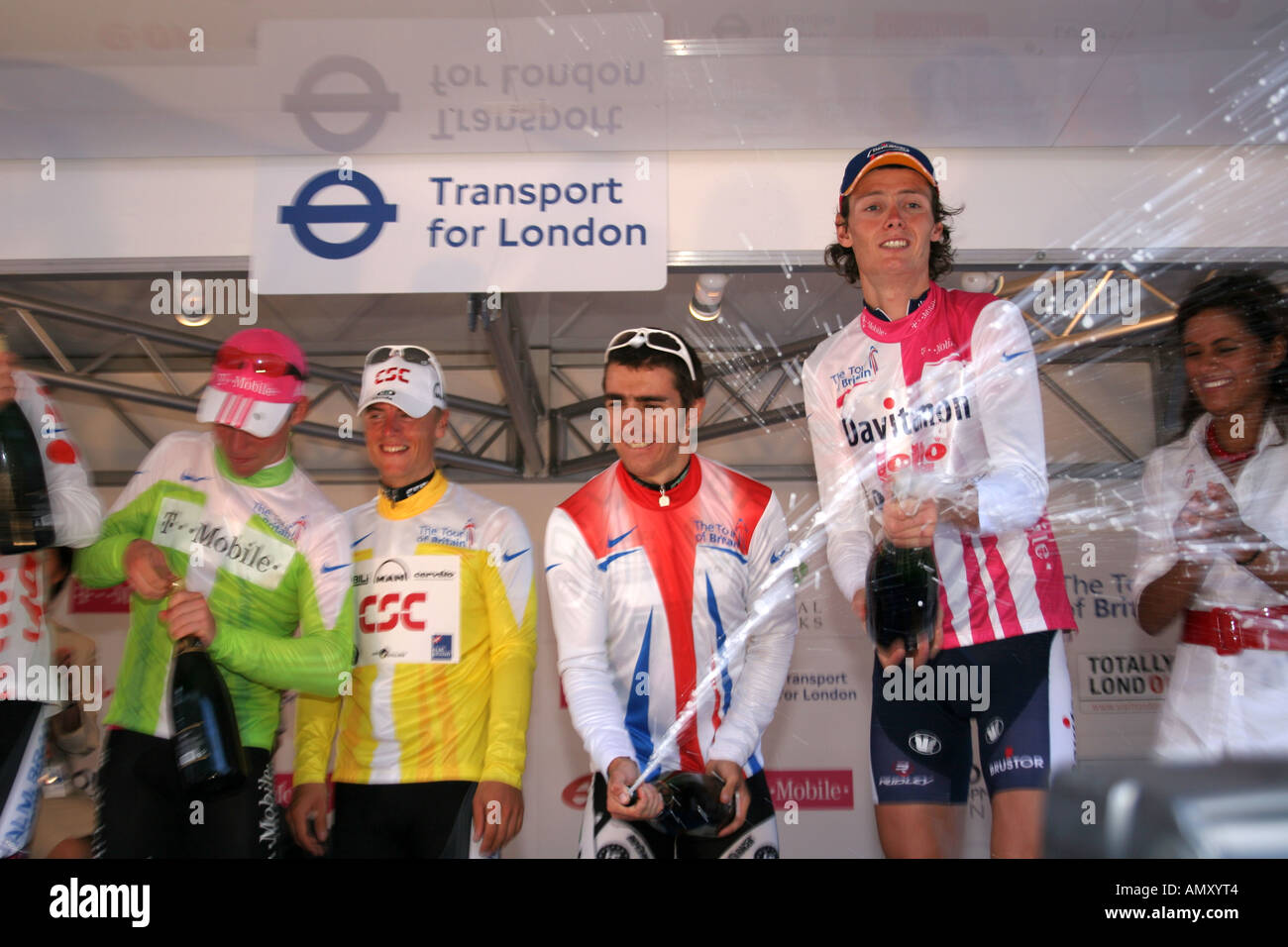 The winners on the podium, Tour of Britain 2006 Stock Photo - Alamy